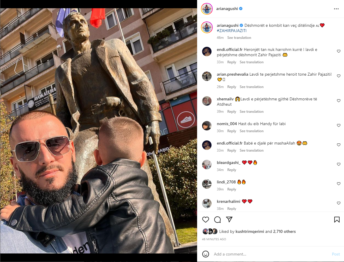“Dëshmorët e kombit kanë veç ditëlindje”, Gold Ag përkujton Zahir ... “Dëshmorët e kombit kanë veç ditëlindje”, Gold Ag përkujton Zahir ...