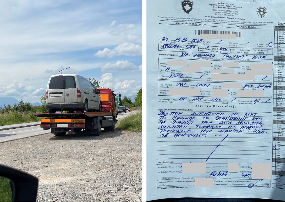 Voziti me veturën pa regjistrim, gjobitet me 200 euro dhe i ...